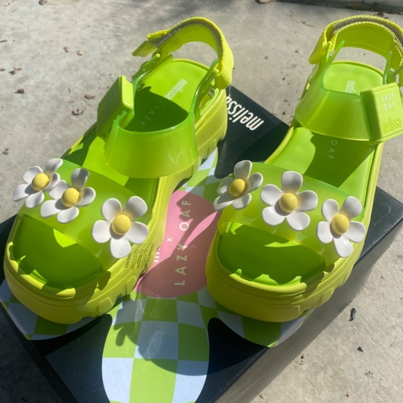 Melissa X Lazy Oaf | Shoes | Melissa X Lazy Oaf Green Kick Off Sandal | Poshmark